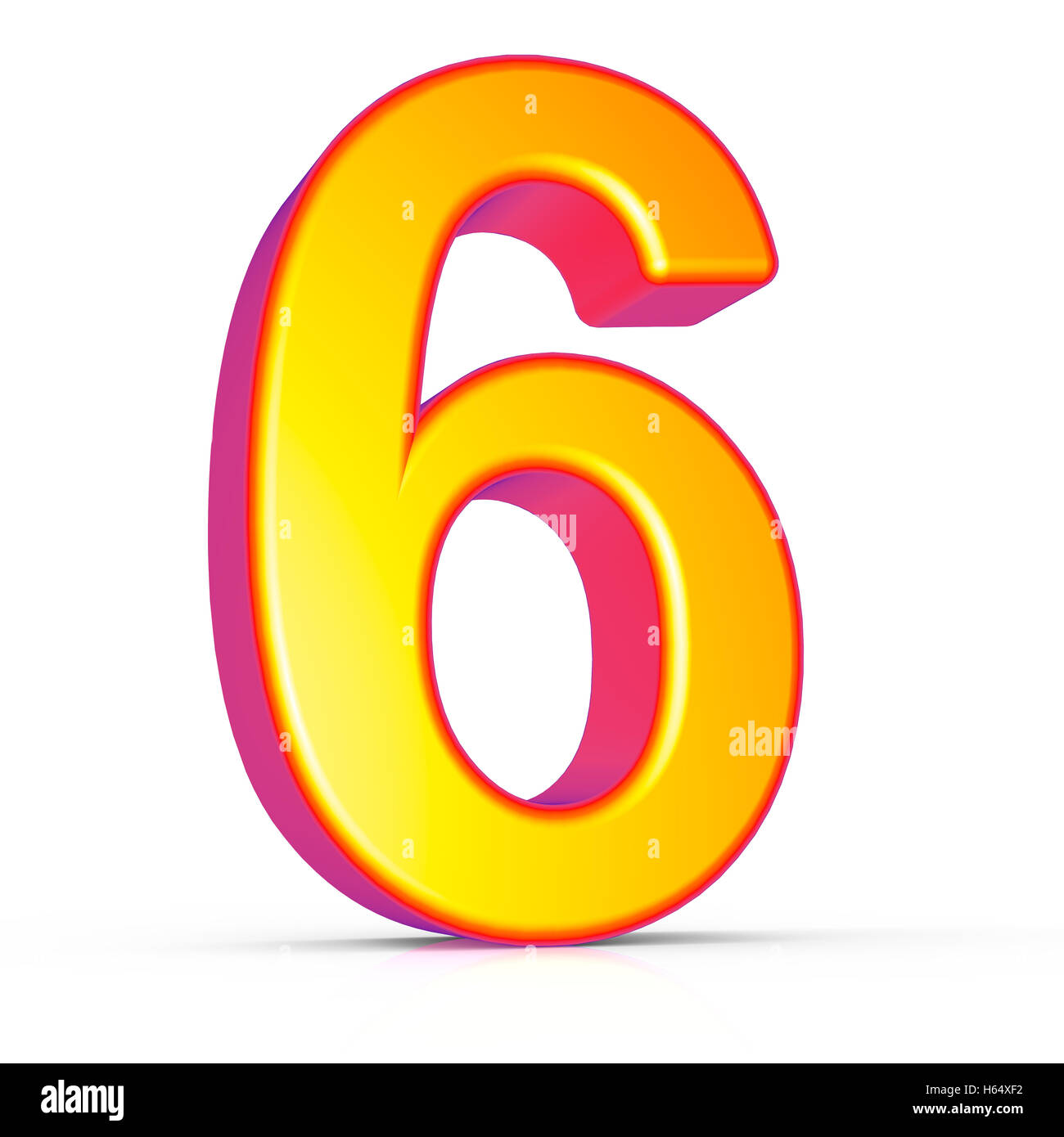3d rendering golden number 6 isolated on white background, 3d ...