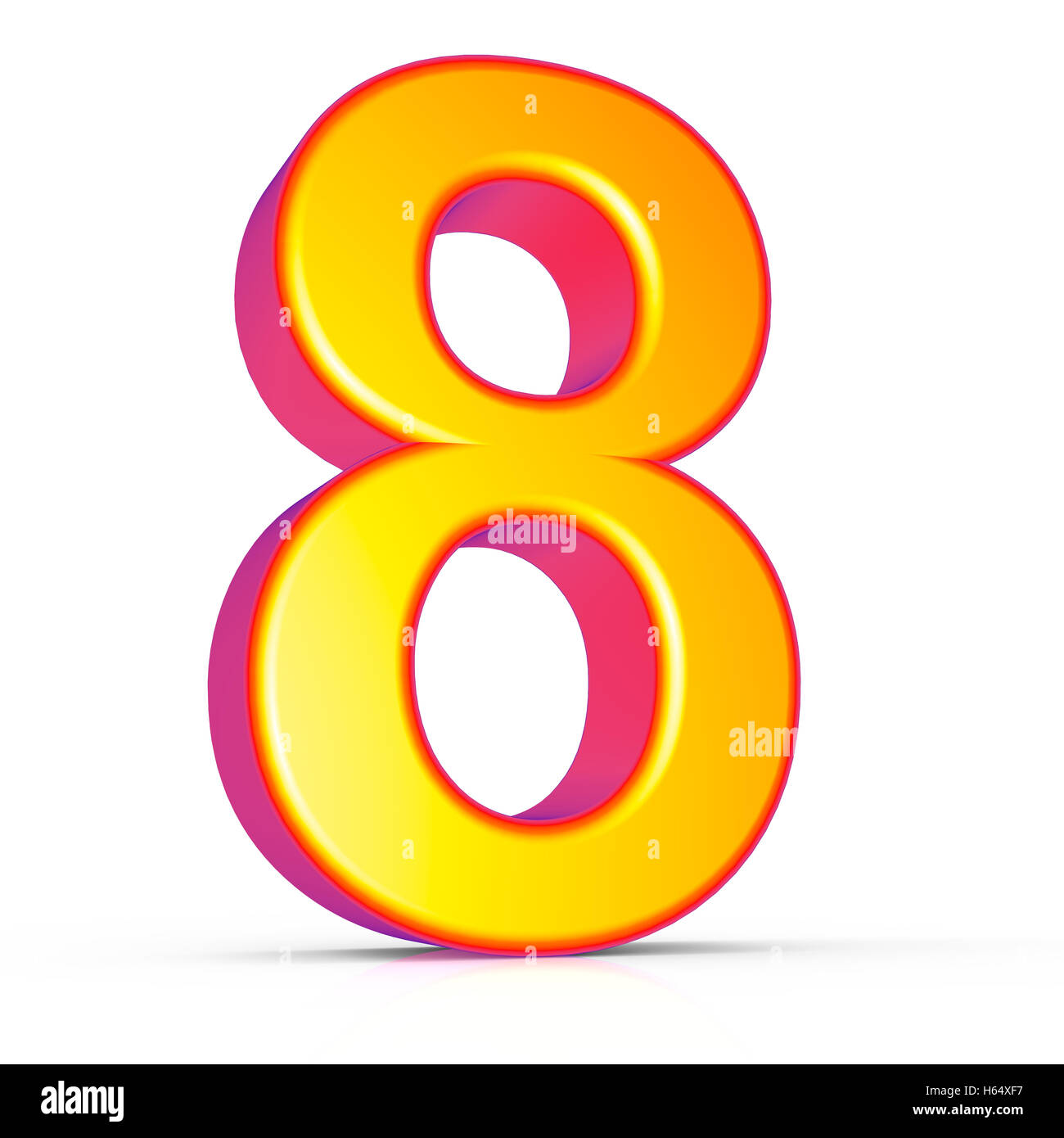 3d rendering golden number 8 isolated on white background, 3d ...