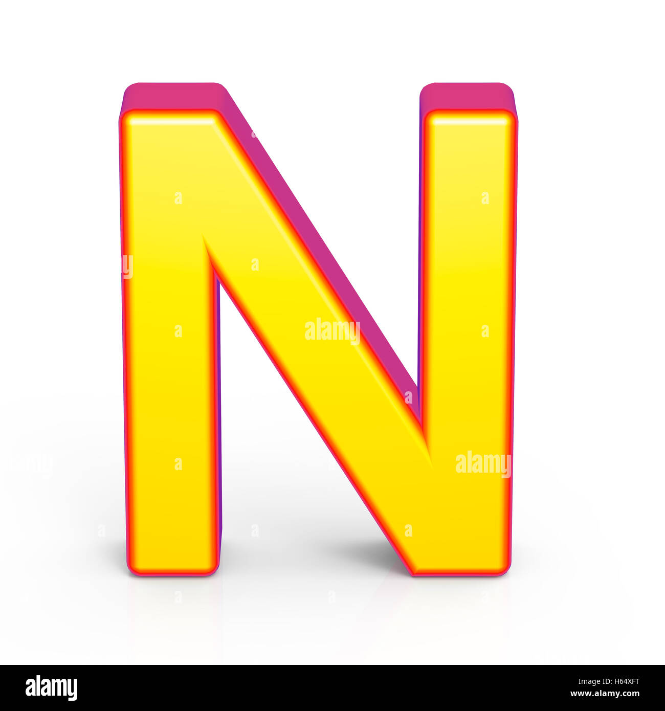 3d rendering golden letter N isolated on white background, 3d ...