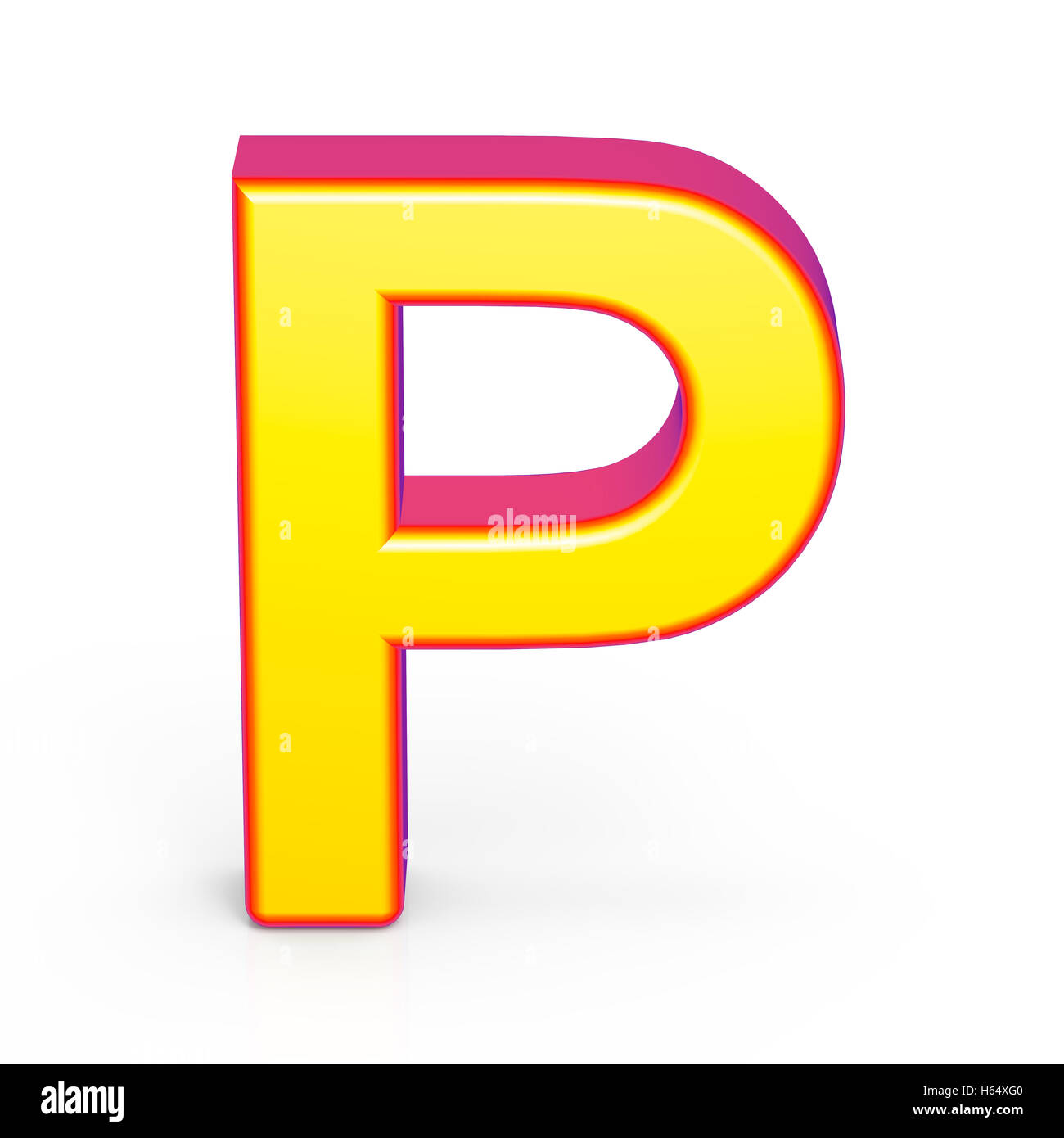 3d rendering golden letter P isolated on white background, 3d ...