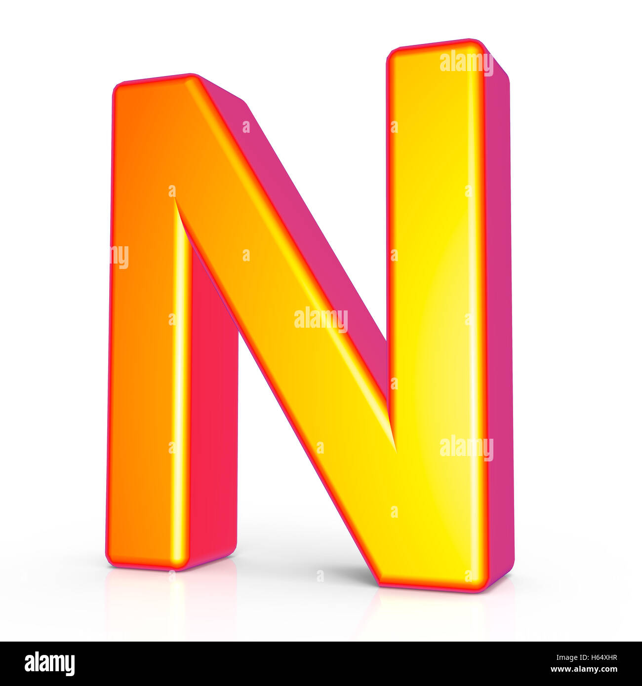 3d rendering golden letter N isolated on white background, 3d ...