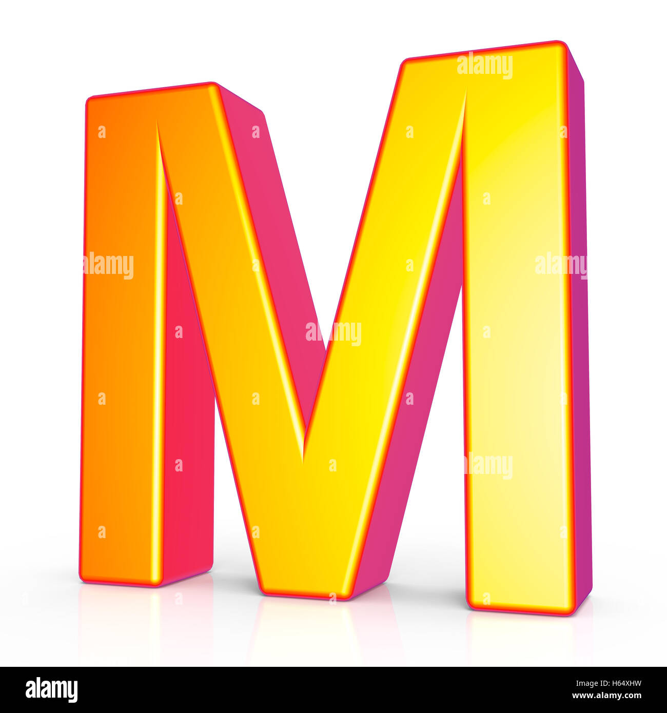 3d rendering golden letter M isolated on white background, 3d ...