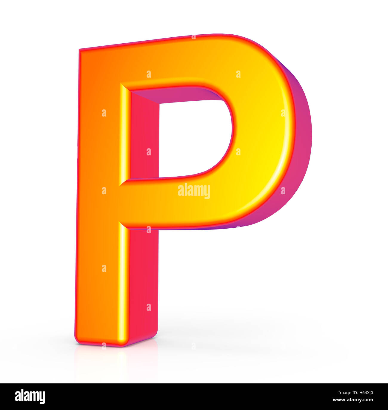 3d rendering golden letter P isolated on white background, 3d ...