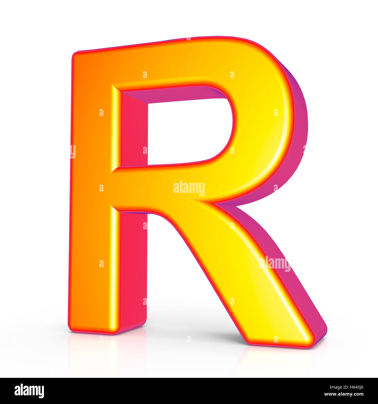 3d rendering golden letter R isolated on white background, 3d ...