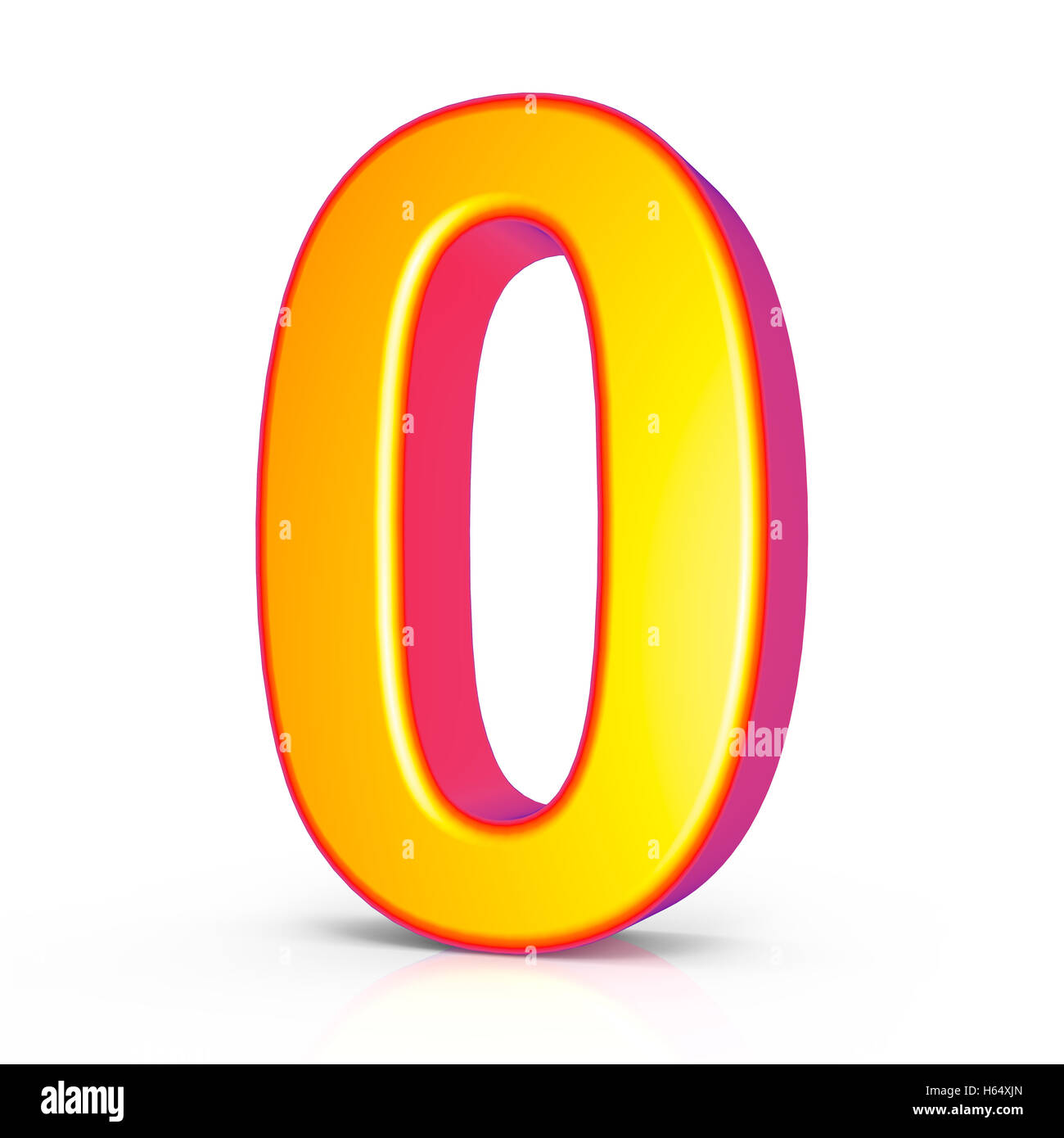 3d rendering golden number 0 isolated on white background, 3d ...