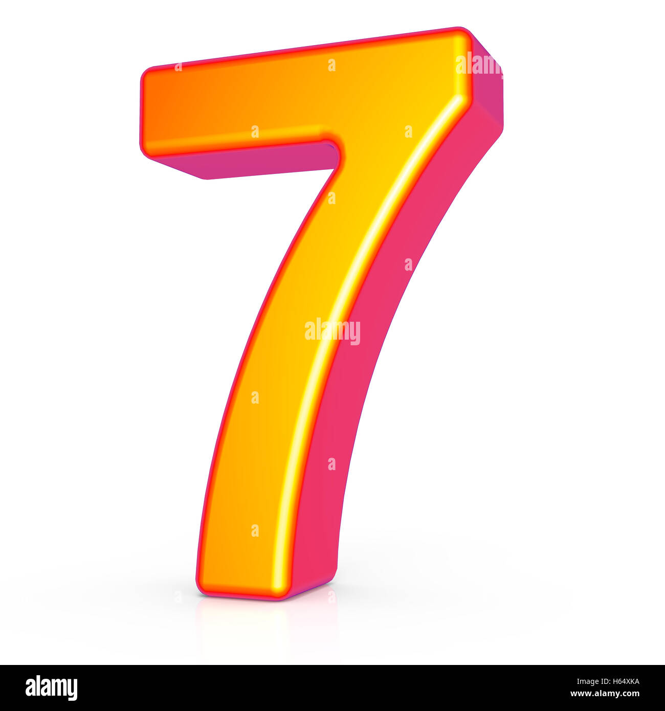 3d rendering golden number 7 isolated on white background, 3d ...