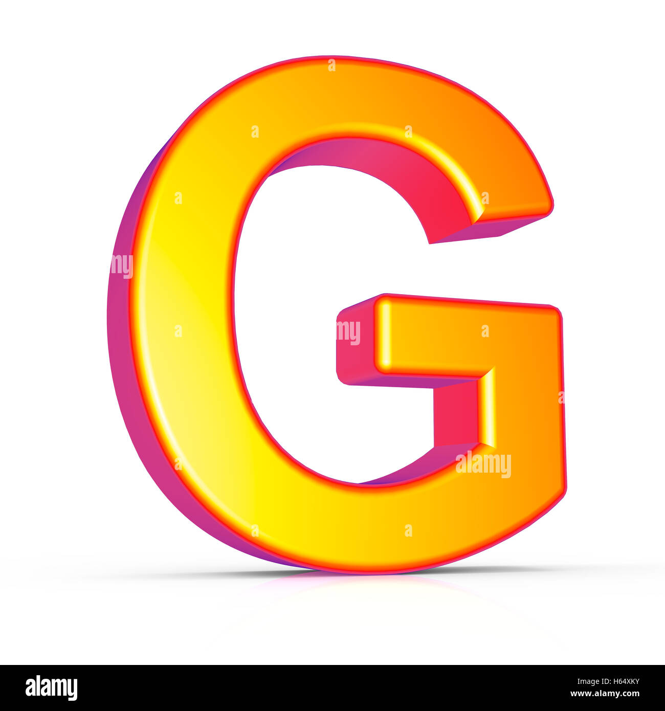 3d rendering golden letter G isolated on white background, 3d ...