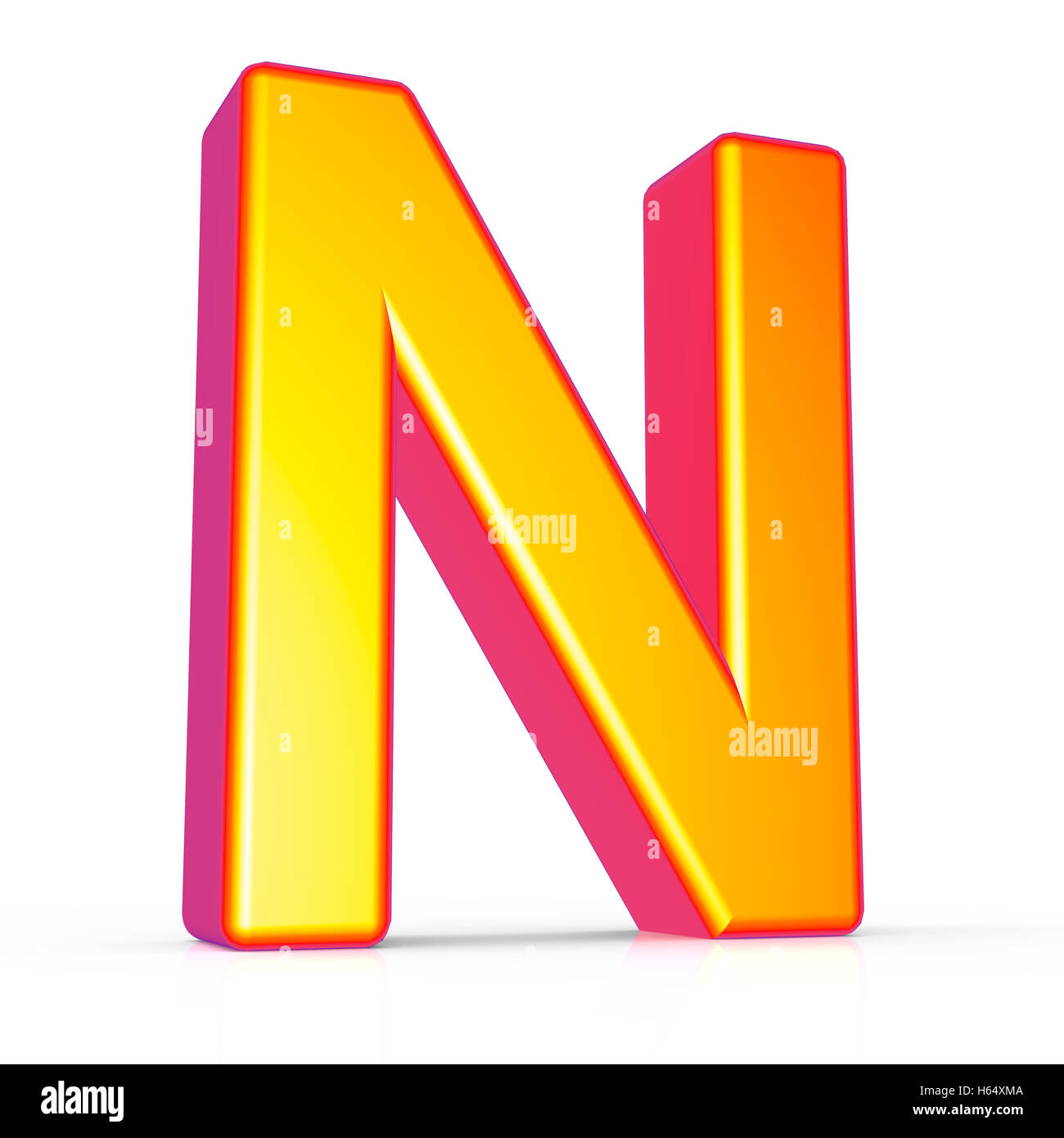 3d rendering golden letter N isolated on white background, 3d ...