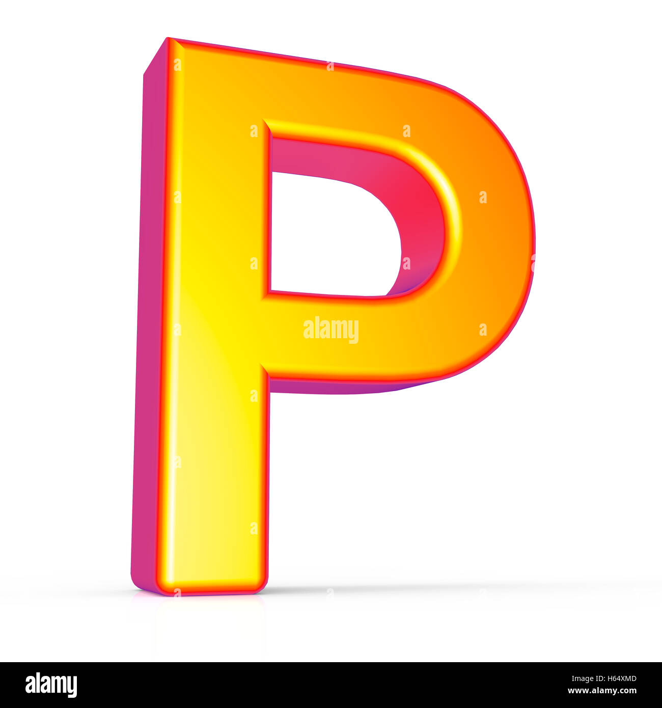 3d rendering golden letter P isolated on white background, 3d ...