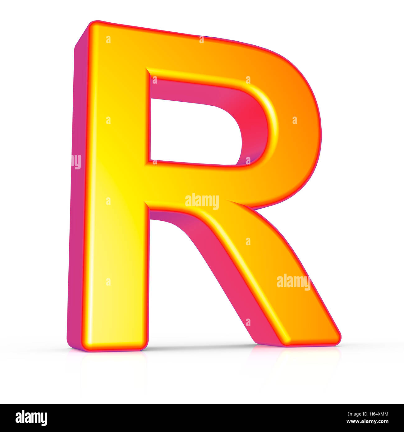 3d rendering golden letter R isolated on white background, 3d ...