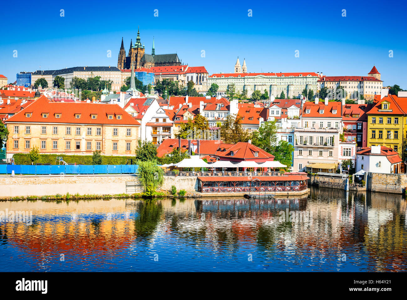 Prague, Bohemia, Czech Republic. Hradcany is the Praha Castle with ...