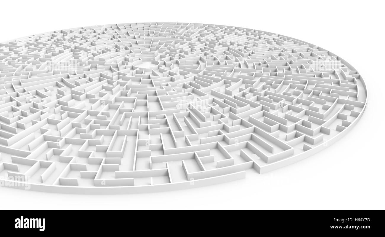 3d rendering circular maze hi-res stock photography and images - Alamy