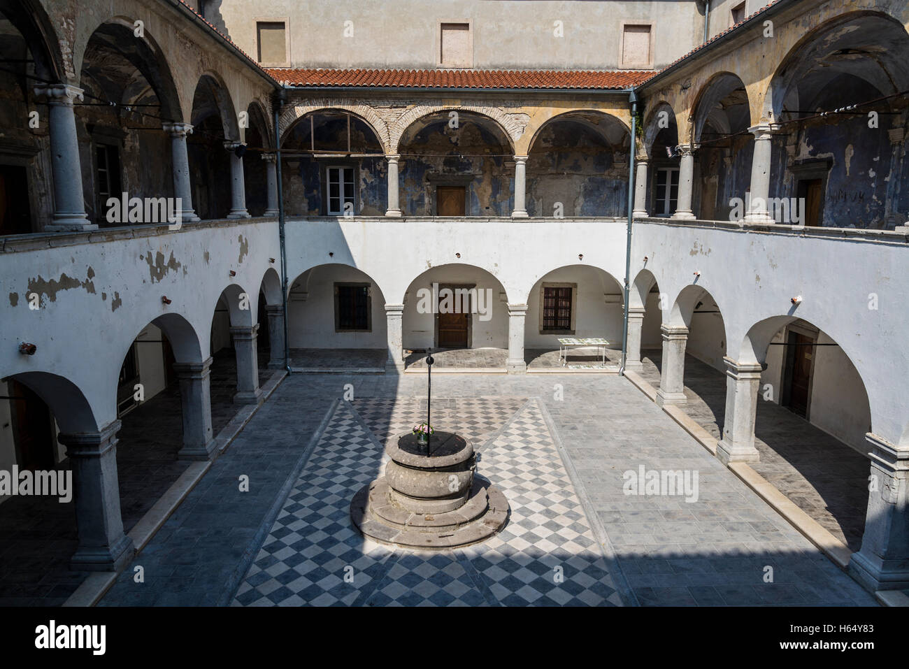 The Frankopan Castle atrium, 17th century late renaissance ...