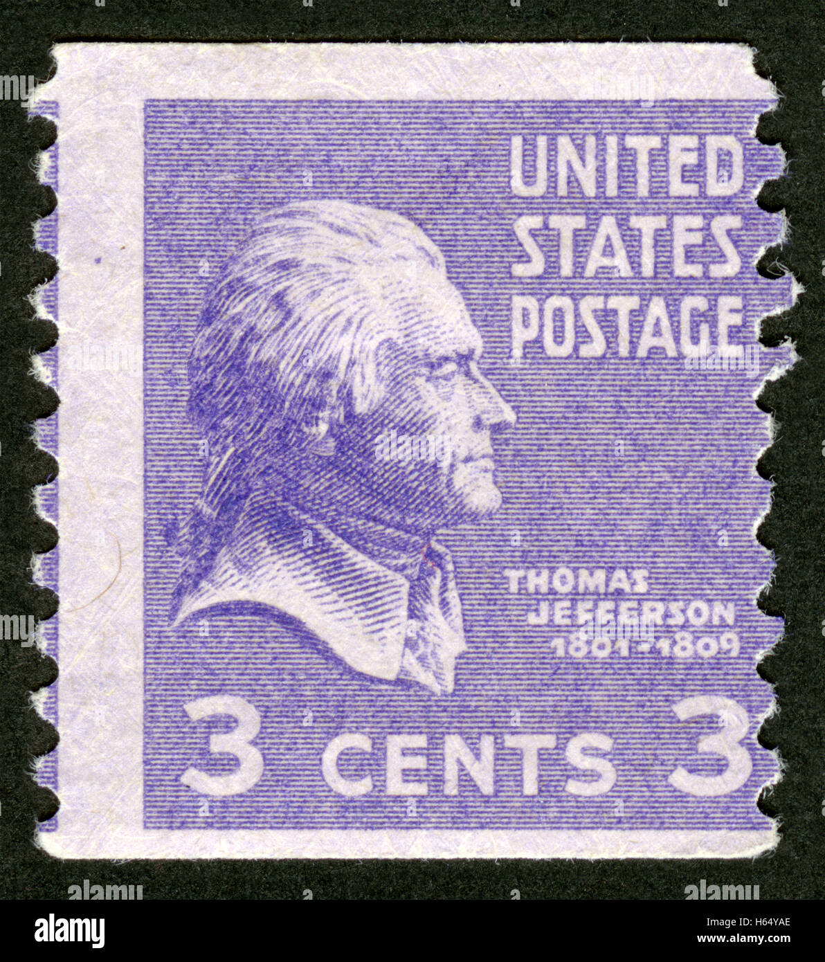 US,circa 1938, postage stamp, Tomas Jefferson (1743-1826), American ...