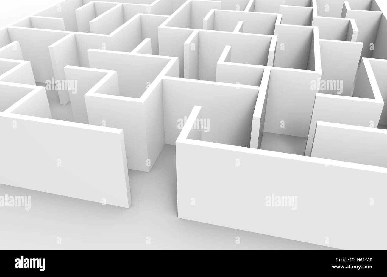 3d rendering maze, huge maze template isolated on white floor Stock ...