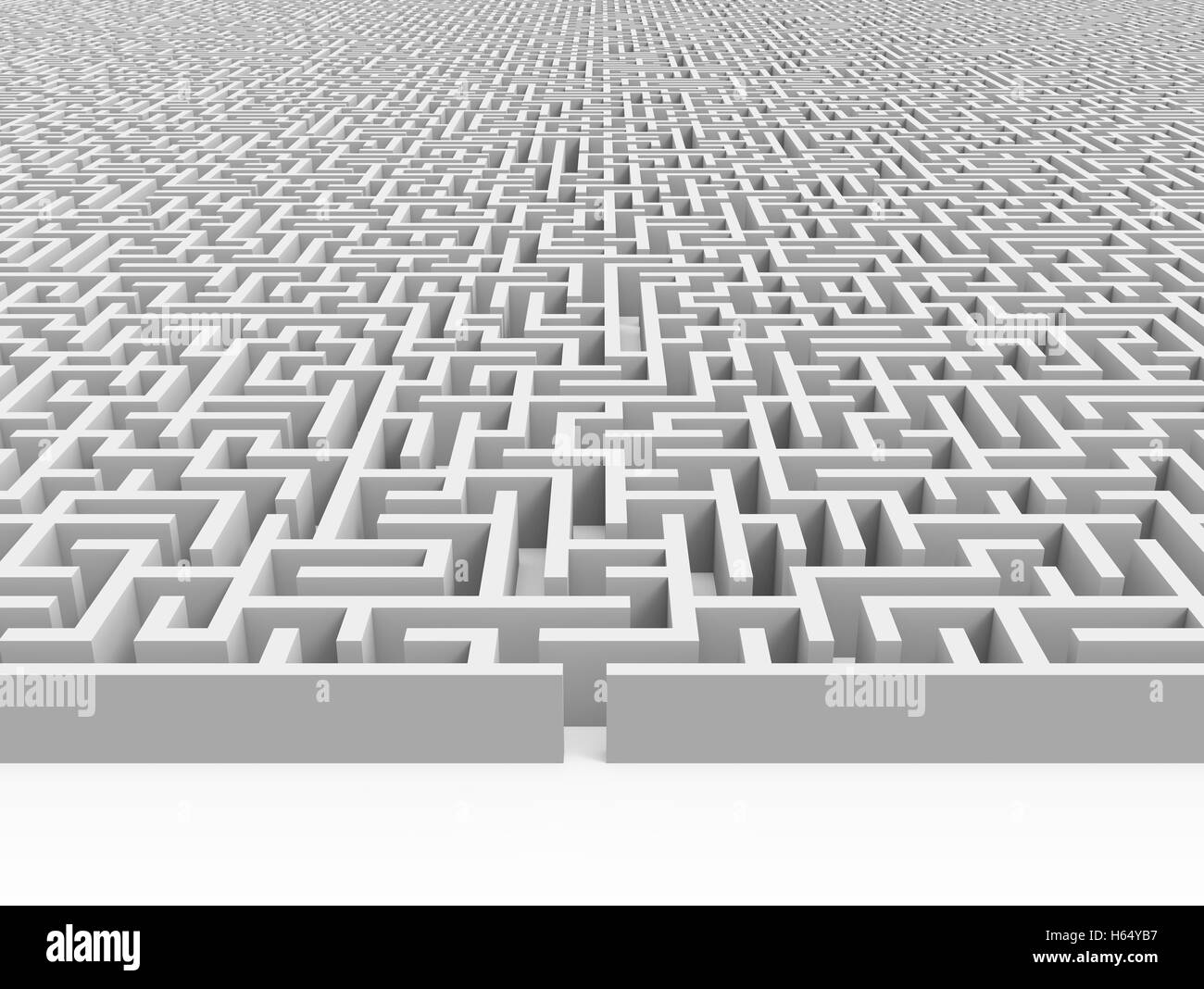 3d rendering maze, huge maze template isolated on white floor Stock ...