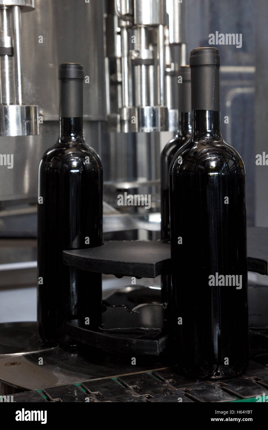 bottling line in a wine company Stock Photo - Alamy