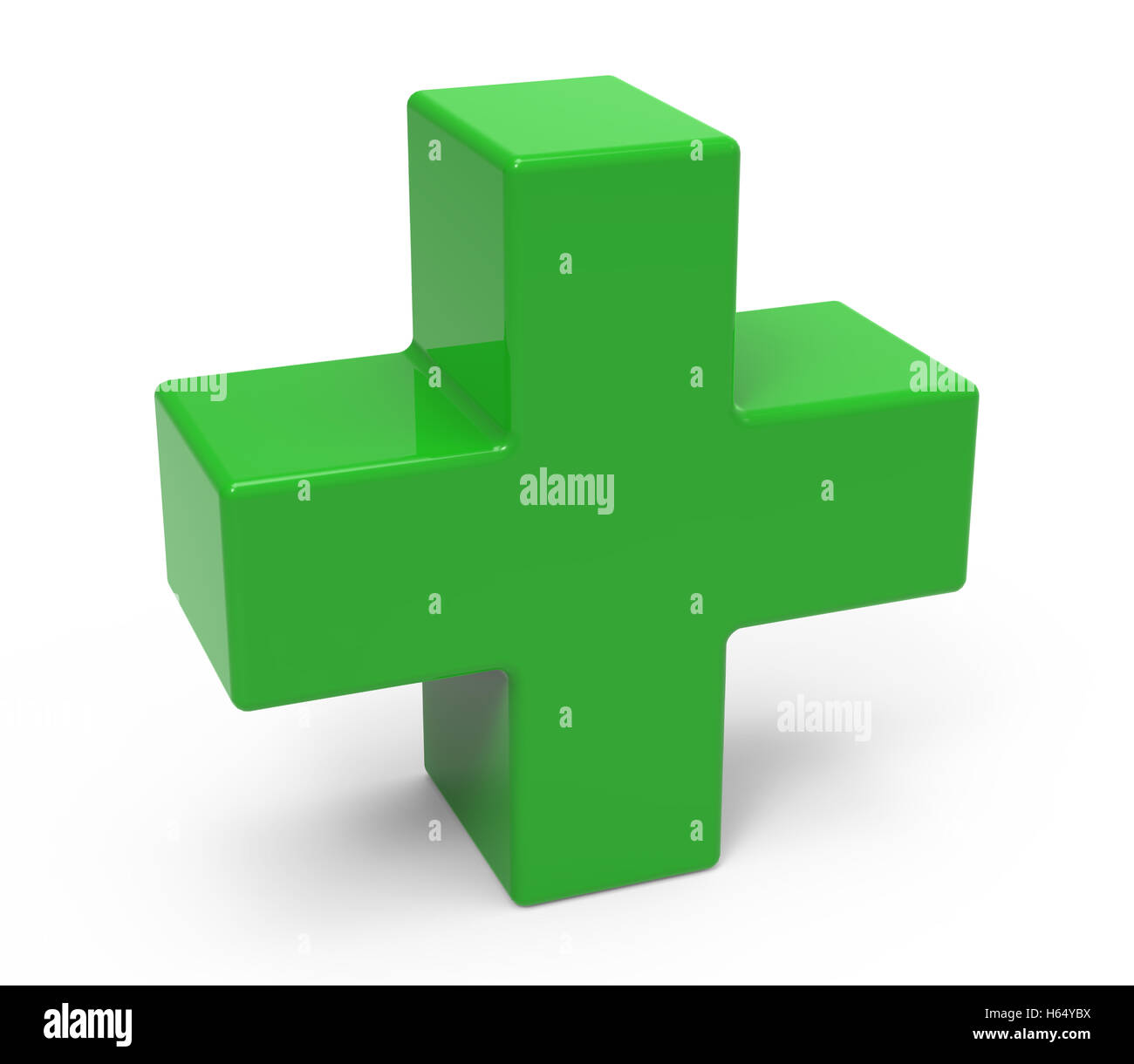 green plus sign isolated on white background, left leaning, 3d ...