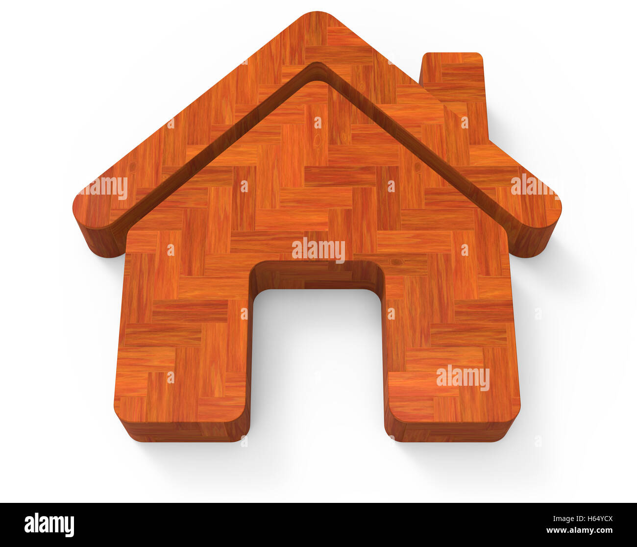 brown house icon, isolated on white background, 3d rendering Stock ...