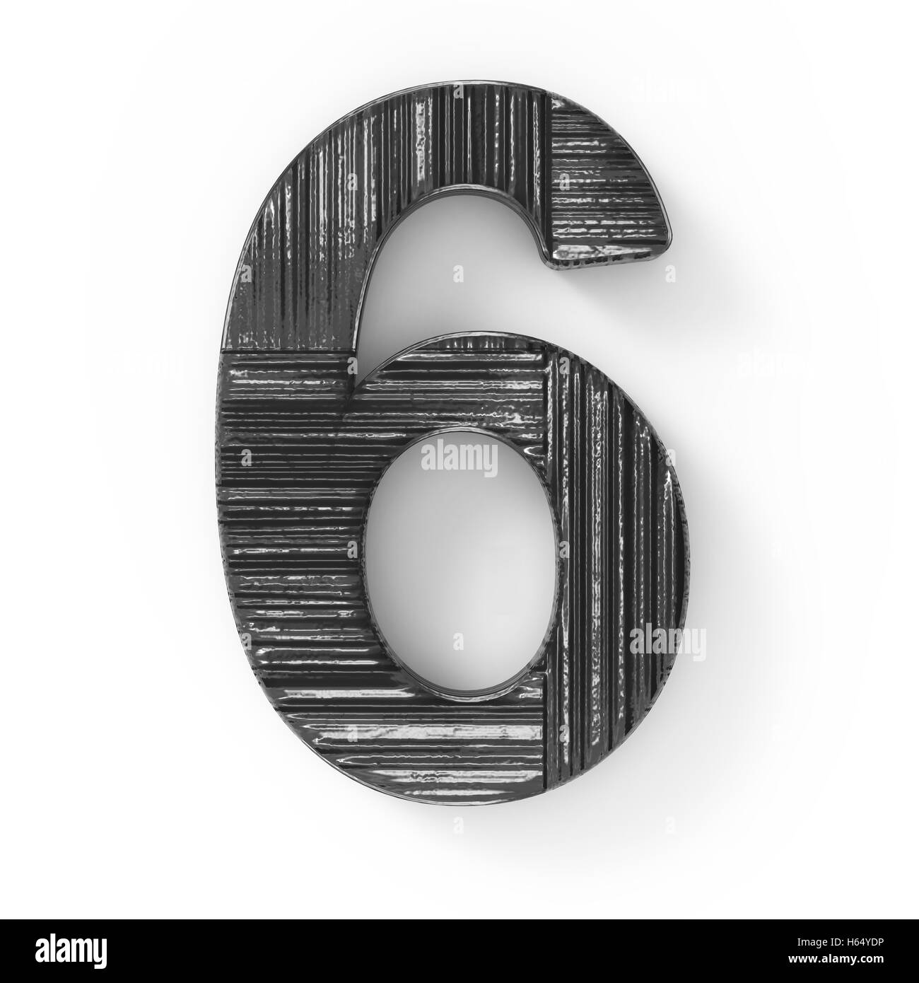 3d rendering black wooden number 6 isolated white background Stock ...