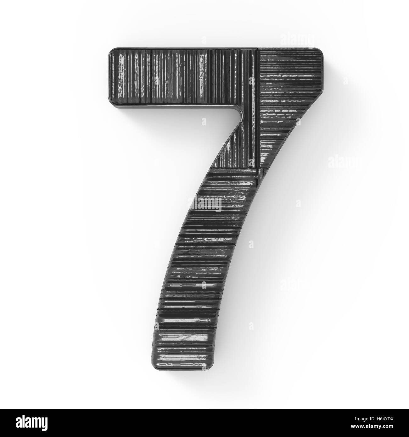 3d rendering black wooden number 7 isolated white background Stock ...