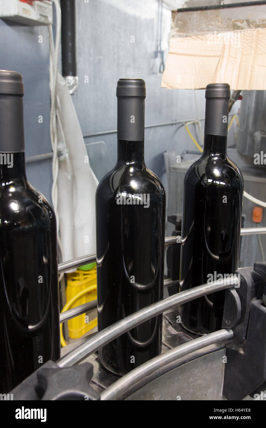 bottling line in a wine company Stock Photo - Alamy