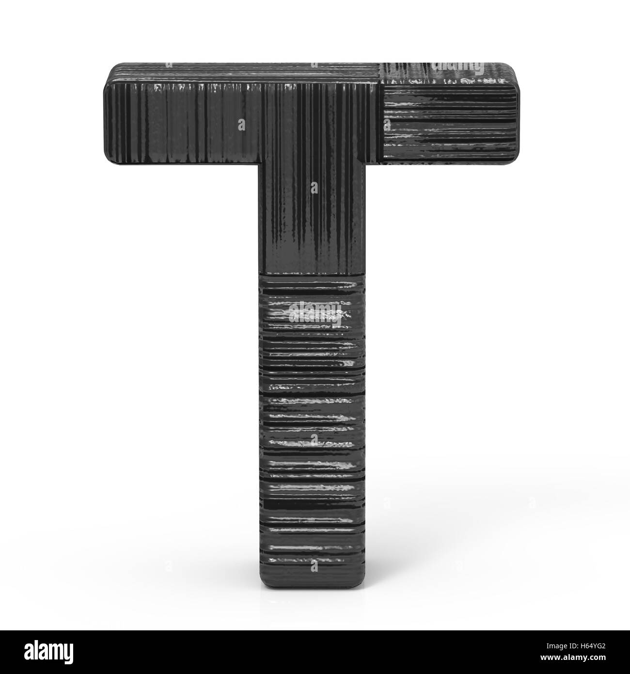 3d rendering black wooden letter T isolated white background Stock ...