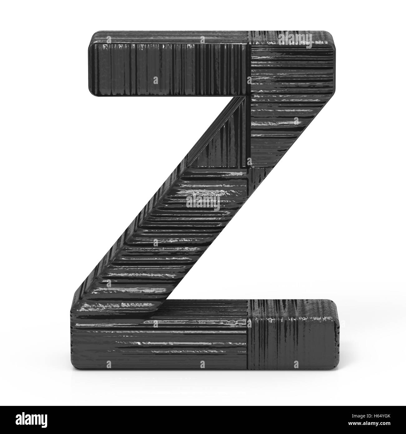 3d rendering black wooden letter Z isolated white background Stock ...