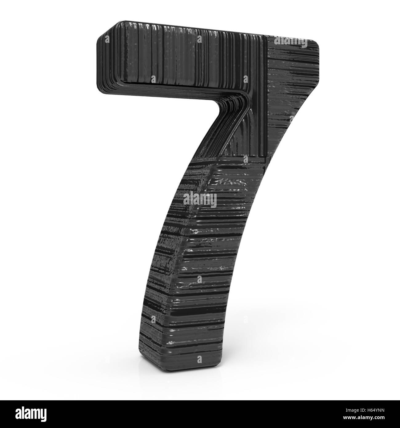 left leaning 3d rendering black wooden number 7 isolated white ...