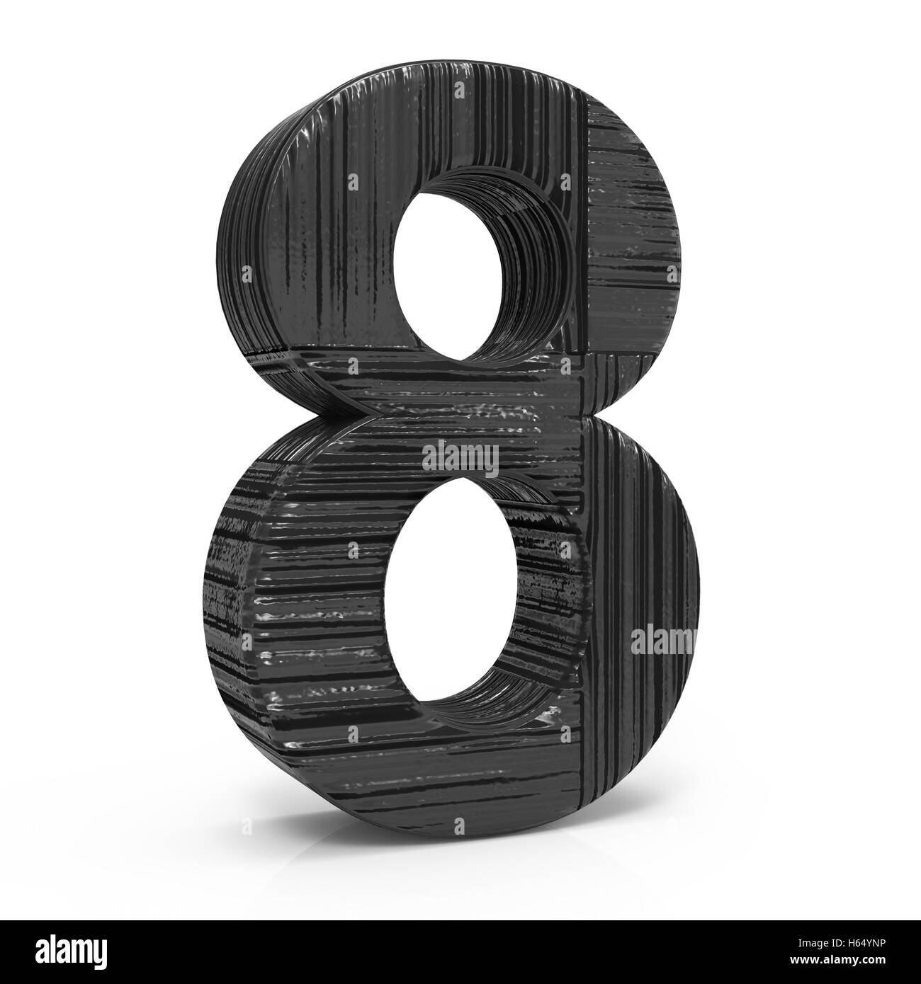 left leaning 3d rendering black wooden number 8 isolated white ...