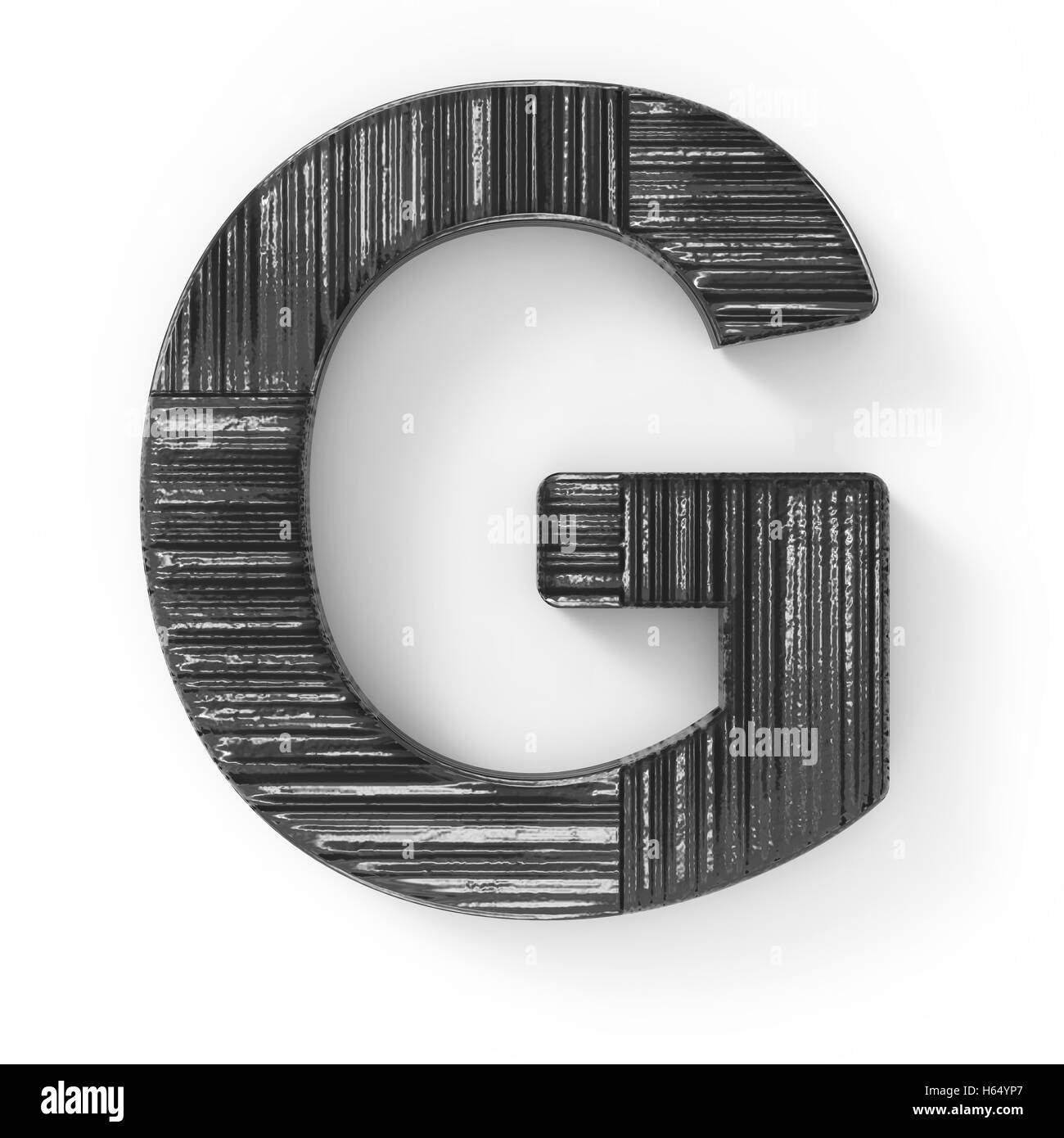 3d rendering black wooden letter G isolated white background Stock ...