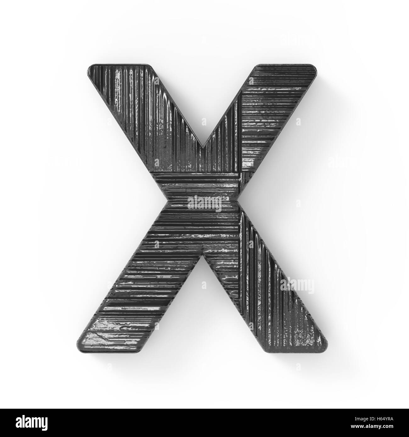 3d rendering black wooden letter X isolated white background Stock ...