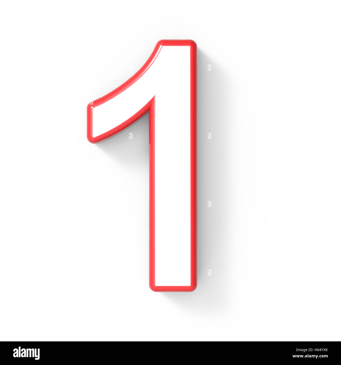 Illustration white number one on Cut Out Stock Images & Pictures - Alamy