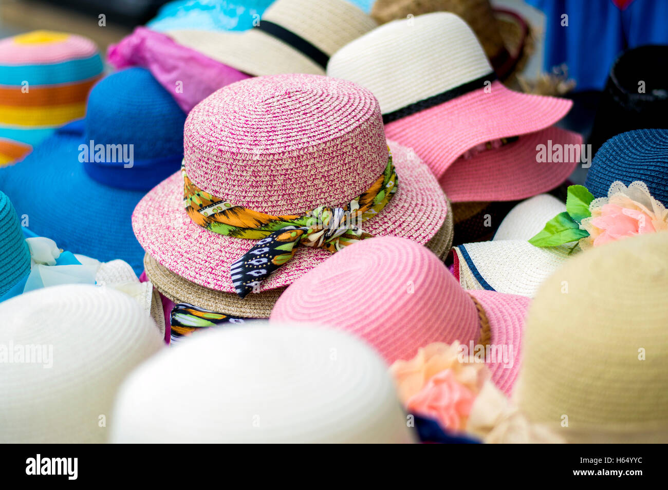 Hat stall display, Jalan Penang, Georgetown, Penang, Malaysia Stock ...