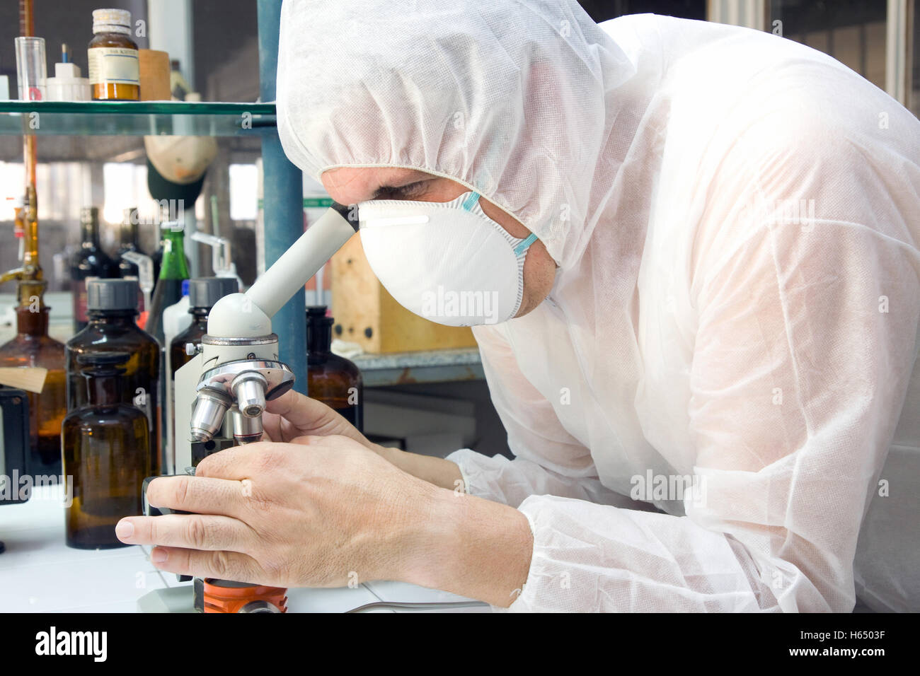 researcher at work in a laboratory Stock Photo - Alamy
