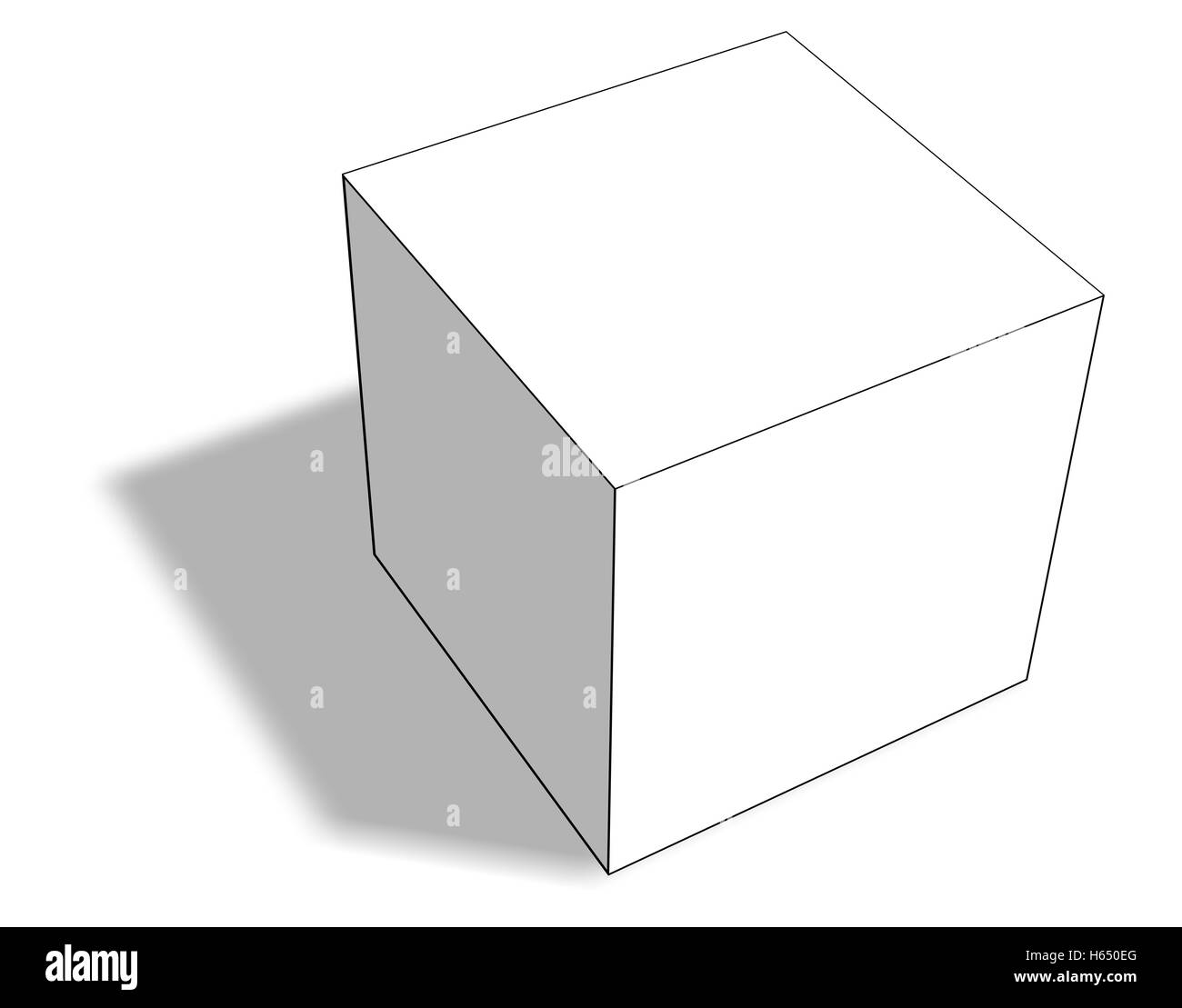 Blank white box with shadow Stock Photo - Alamy