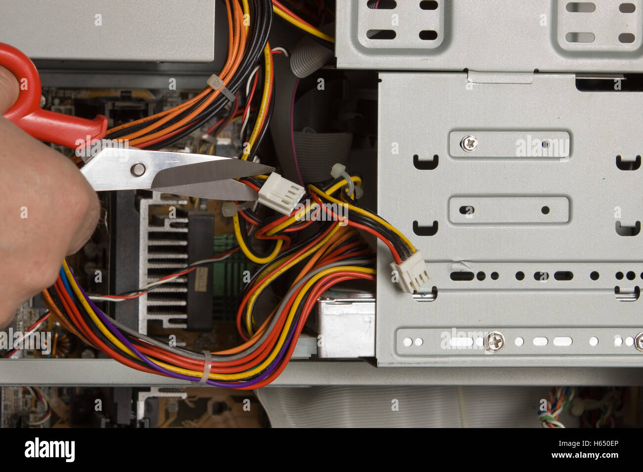 electrician at work with an electric device Stock Photo - Alamy