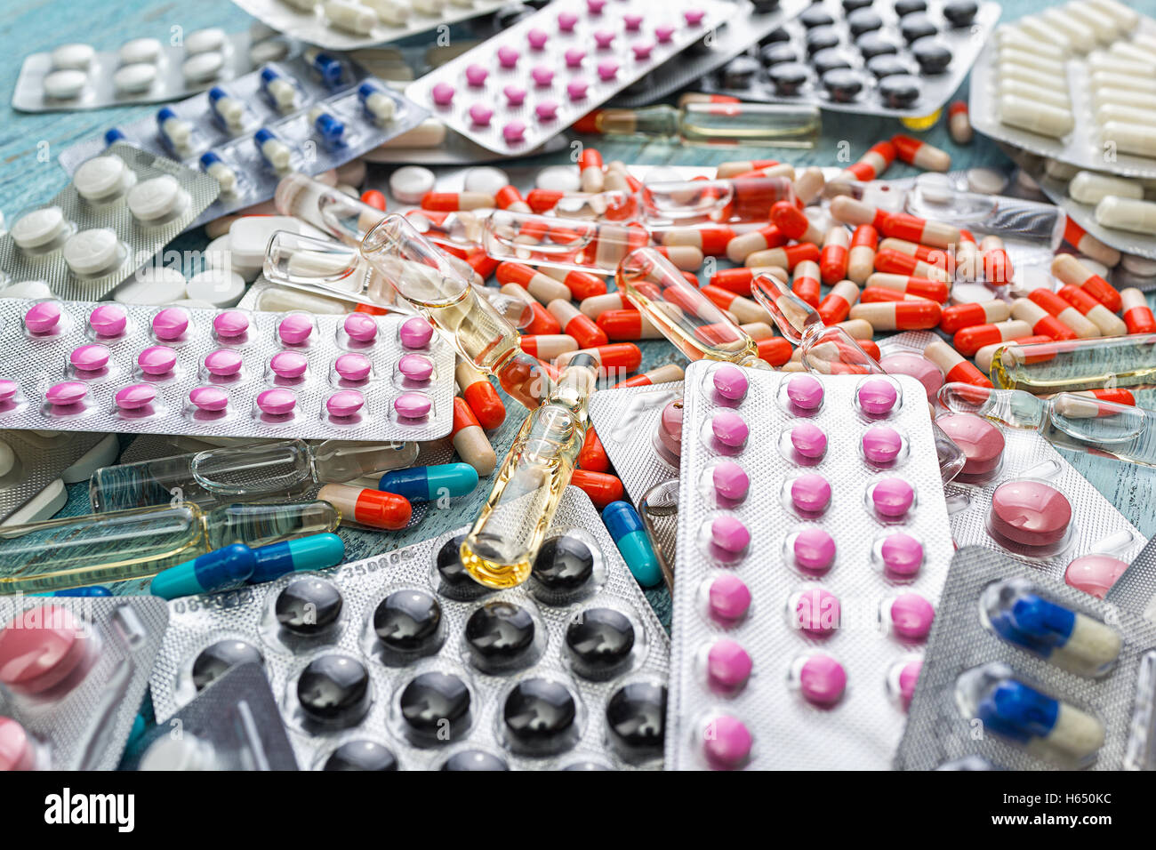 Pharmacy theme, Pharmaceutical medicament for health. Drug ampules ...