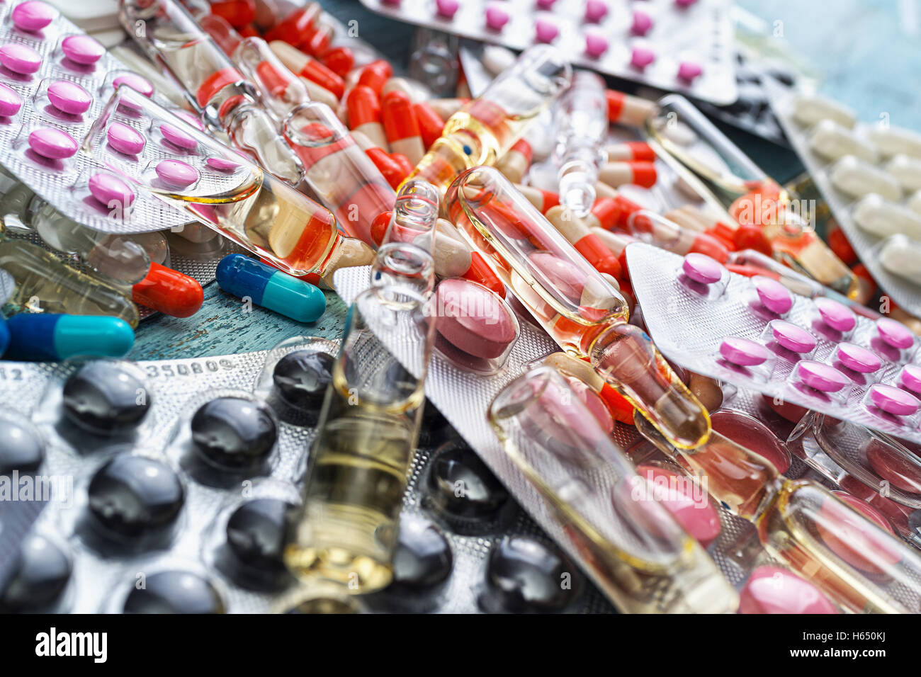 Pharmacy theme, Pharmaceutical medicament for health. Drug ampules ...