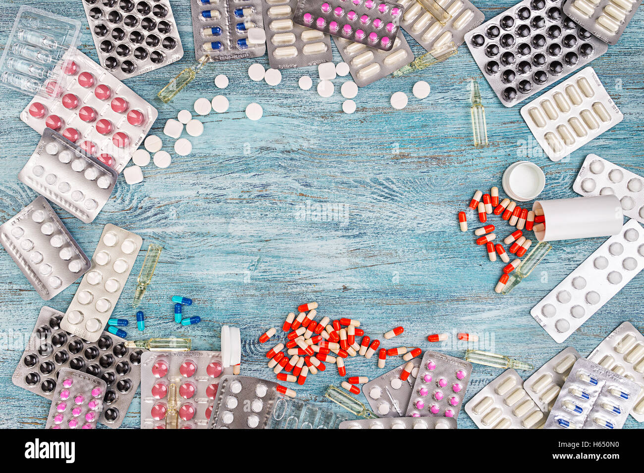 Pharmacy theme background, Pharmaceutical medicament for health. Drug ...