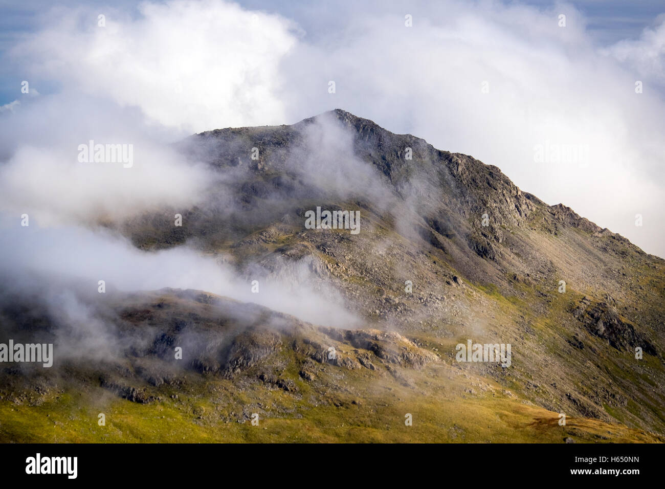 Bowfell in the Lake District National Park seen from Scafell Stock ...