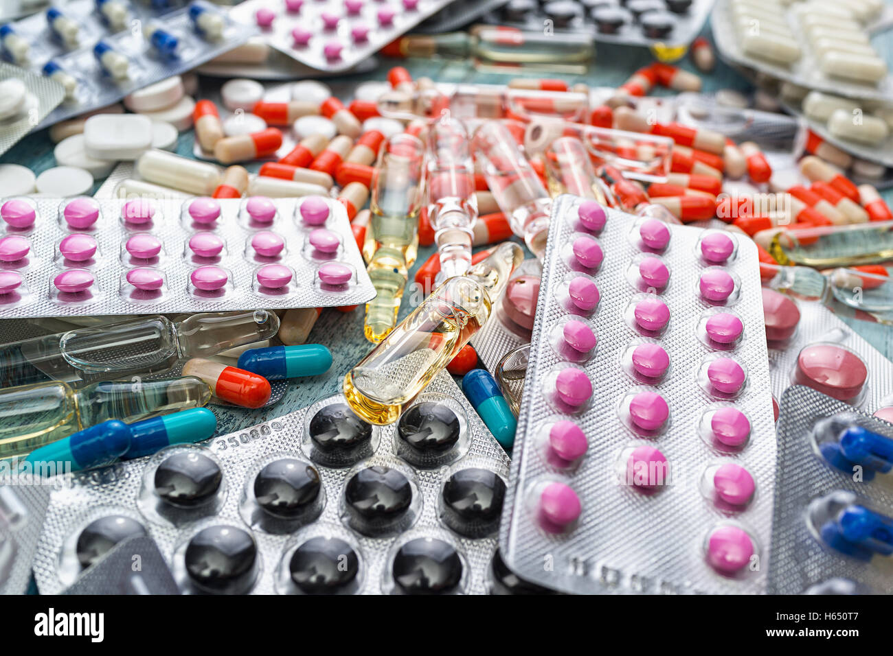 Pharmacy theme, Pharmaceutical medicament for health. Drug ampules ...