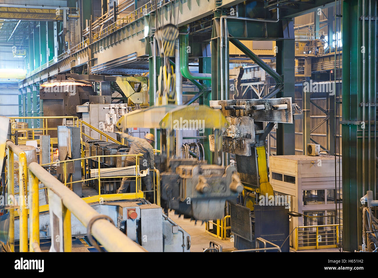 Foundry, steel plant, the shop of melting steel Stock Photo - Alamy