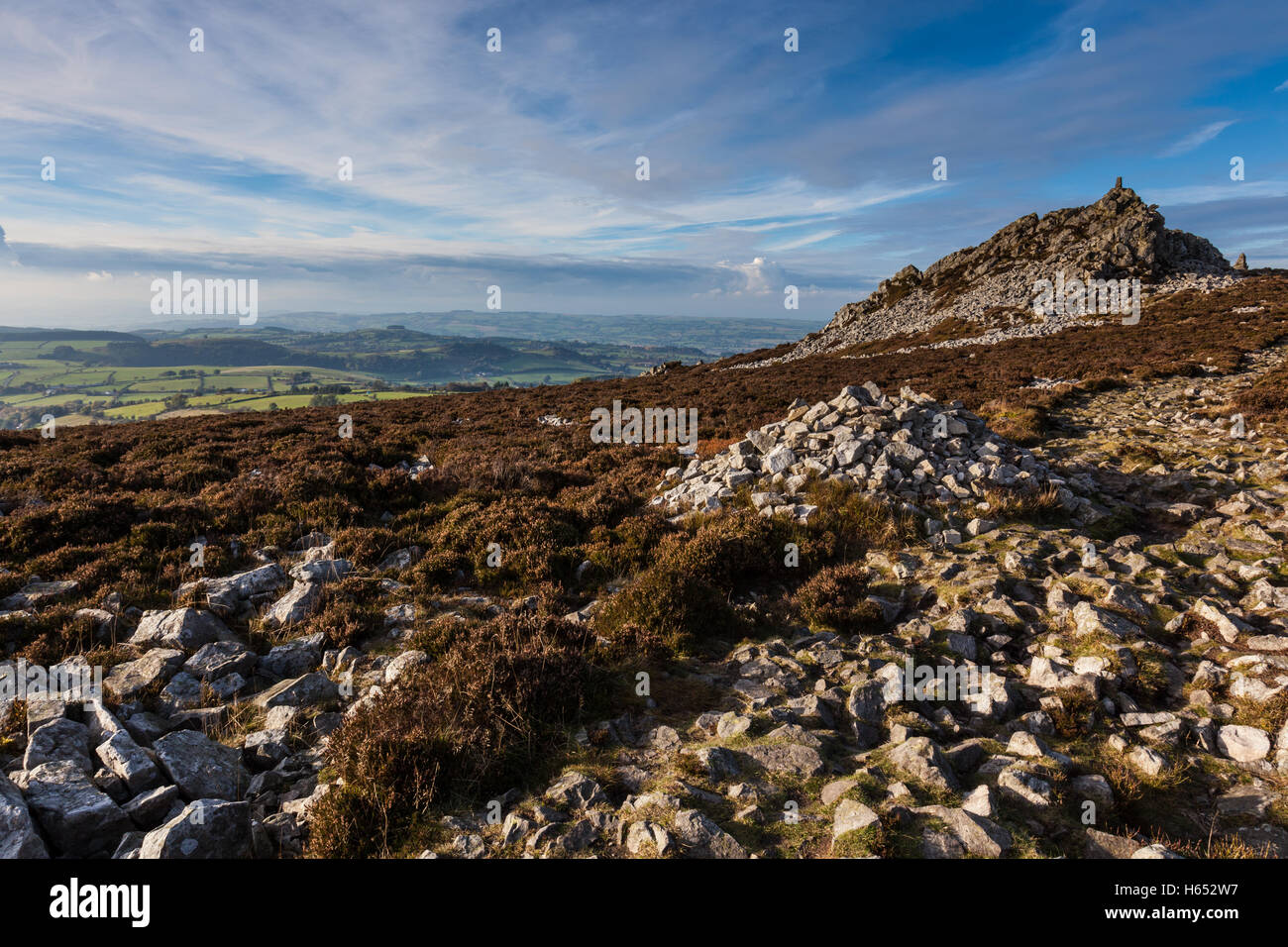 Manstone Rock on The Stiperstones, near Snailbeach, Shropshire, England ...