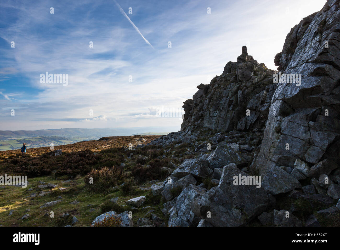 Manstone Rock on The Stiperstones, near Snailbeach, Shropshire, England ...