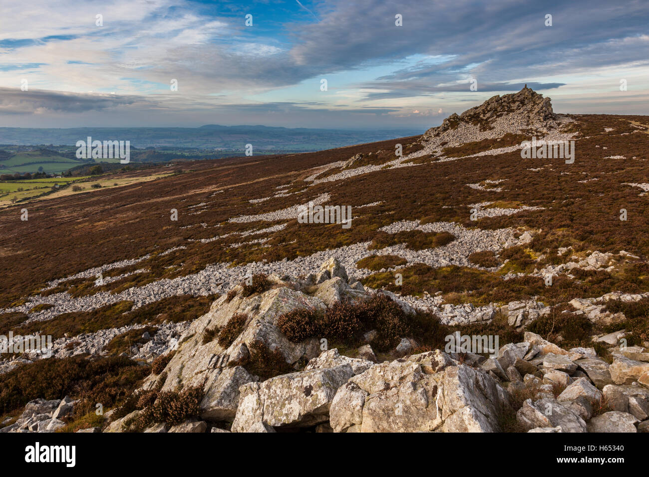 Manstone Rock on The Stiperstones, near Snailbeach, Shropshire, England ...