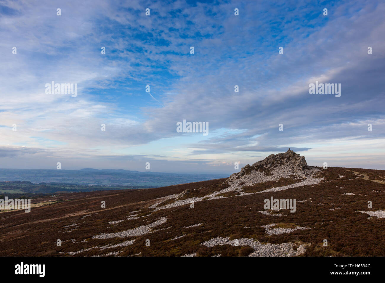 Manstone Rock on The Stiperstones, near Snailbeach, Shropshire, England ...