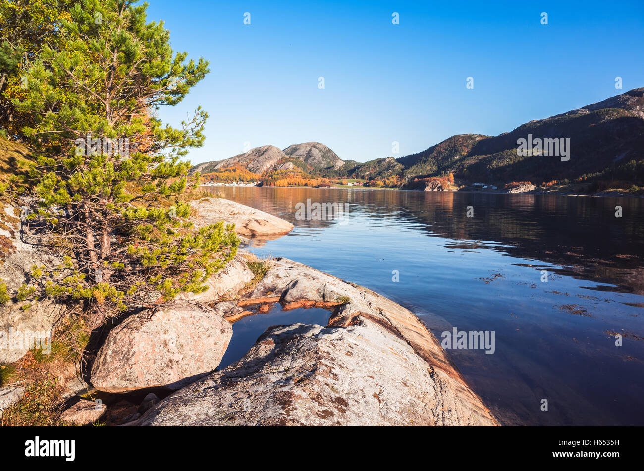 Coastal Norwegian landscape, Snillfjord, Sor-Trondelag, Vingvagen ...