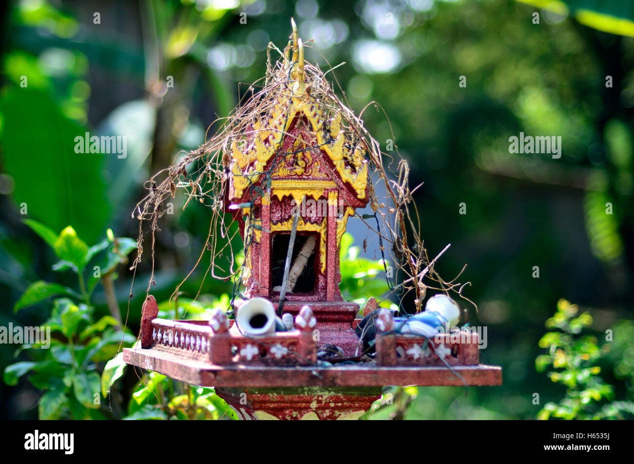 Spirit house (San Phra Phum) in sukhothai, thailand Stock Photo - Alamy