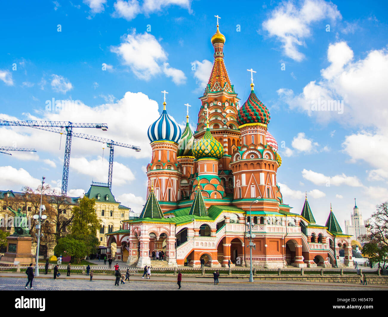 Saint Basil's cathedral in the red square.Moscow, Russia Stock Photo ...